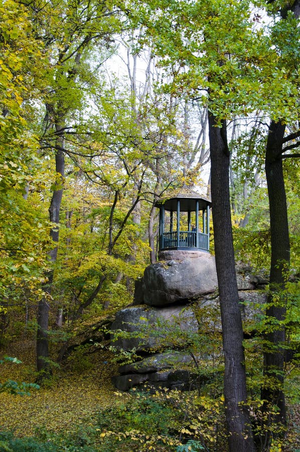 Fall Season with Alcove. Alcove in Autumn Forest Stock Image - Image of ...