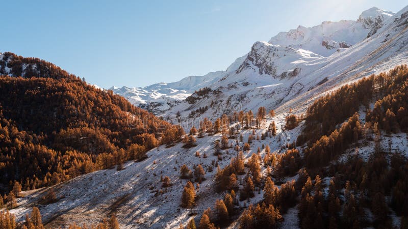 Fall Season in the Italian Alpes Stock Image - Image of wallpaper, snow ...