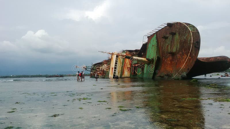 Fall ship on the beach stock photo. Image of wave, shore - 247754230