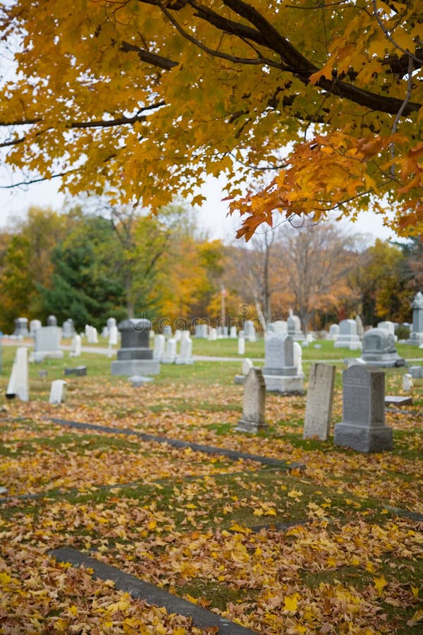 Fall in a Small Town Cemetery Stock Image - Image of outdoor, nature ...