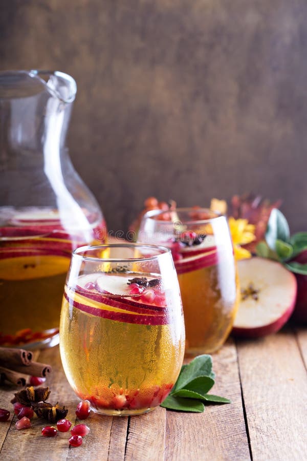 Fall Sparkling Drink with Apple Cider and Pomegranate Stock Image ...