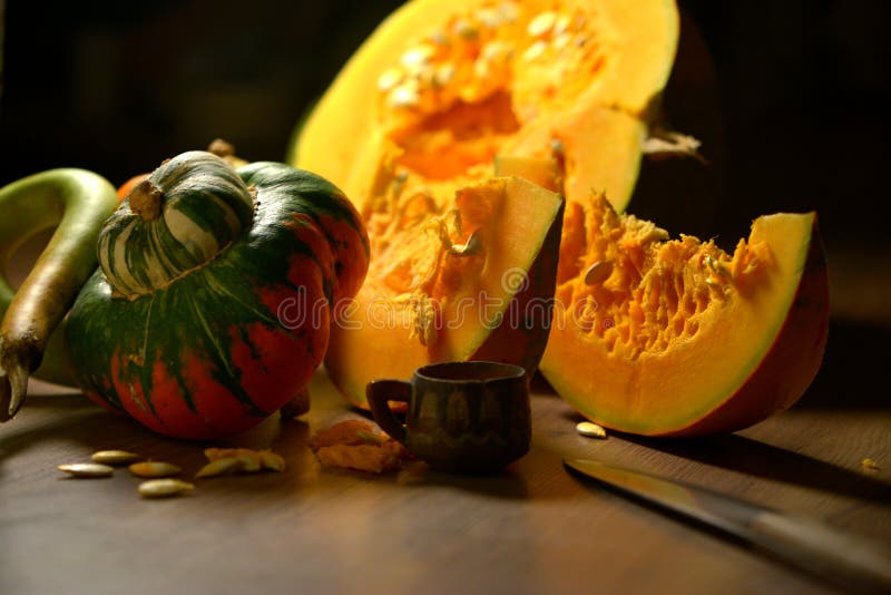 Fall Squash on old woods stock photo. Image of freshness - 51881716