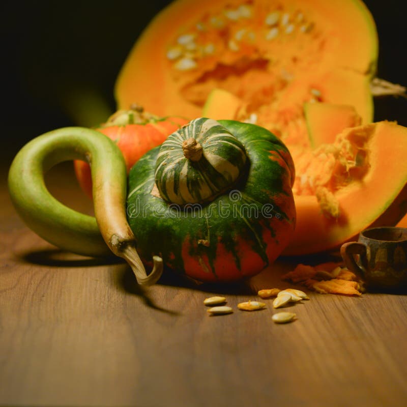 Fall Squash on old woods stock photo. Image of pulp, autumn - 51886366