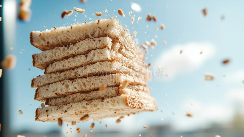The Fall of a Stacked Sandwich. a Lunch in Freefall Stock Photo - Image ...