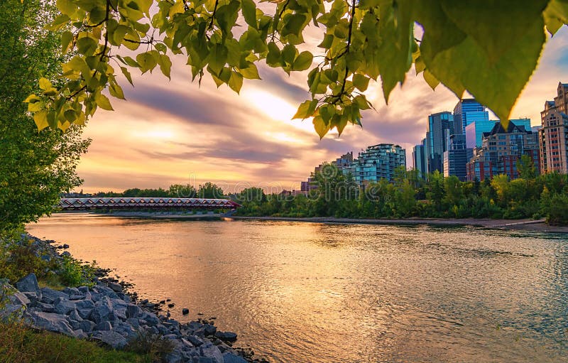 Fall Sunrise Over the Bow River Valley Editorial Photo - Image of ...