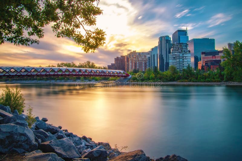 Fall Sunrise Over the Bow River Valley Editorial Stock Photo - Image of ...