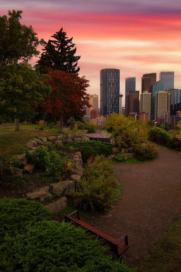 Fall Sunrise Over Downtown Calgary Stock Photo - Image of canada ...