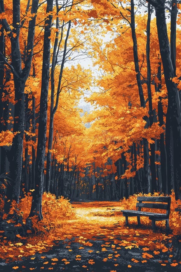 Fall Sunshine Illuminates a Vertical Forest with Lush, Vibrant Colors ...