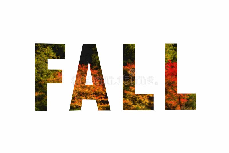 Fall Text on Colorful Maple Background Stock Image - Image of maple ...
