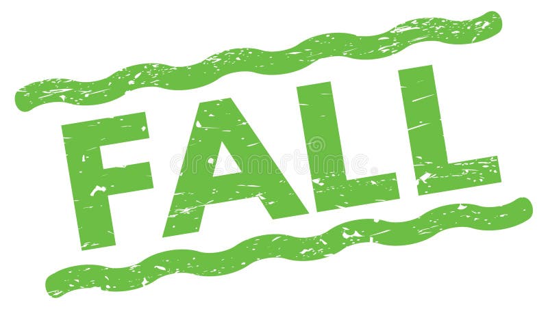 FALL Text on Green Lines Stamp Sign Stock Illustration - Illustration ...