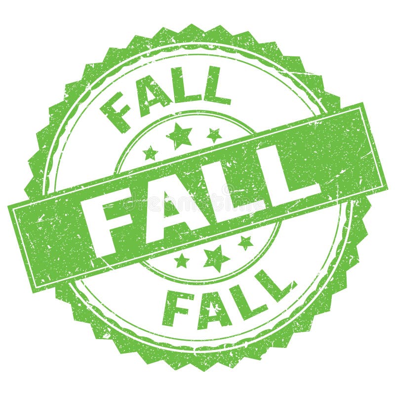 FALL Text on Green Round Stamp Sign Stock Illustration - Illustration ...