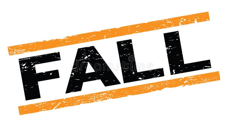FALL Text on Orange Rectangle Stamp Sign Stock Illustration ...