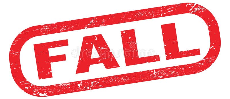 FALL, Text on Red Rectangle Stamp Sign Stock Illustration ...