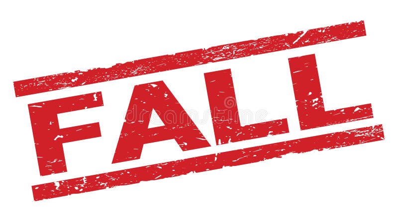 FALL Text on Red Rectangle Stamp Sign Stock Illustration - Illustration ...