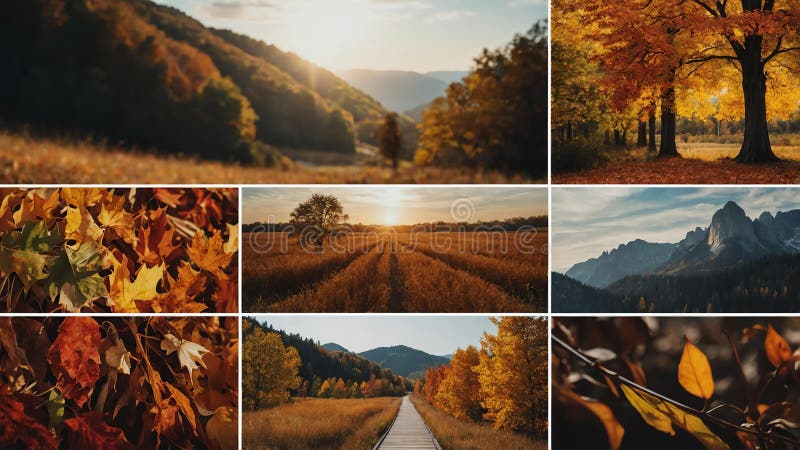 Fall Theme Horizontal Picture Collage Banner Ai Generated Stock ...