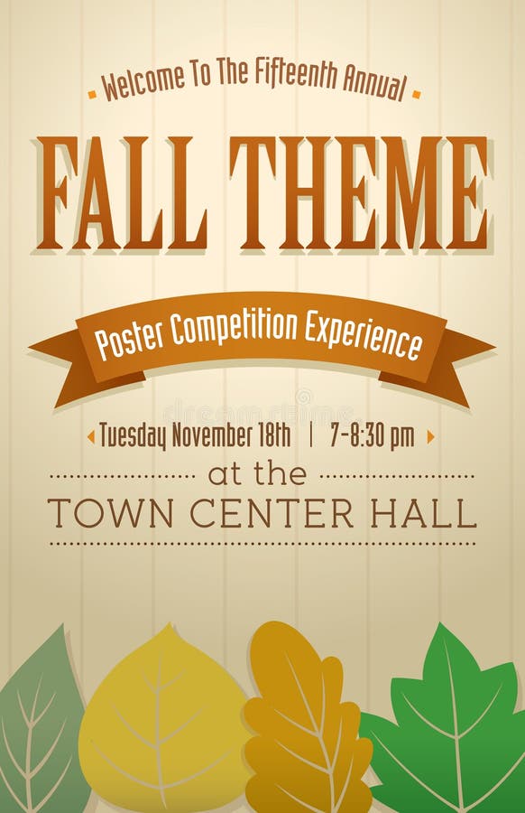 Fall Themed Poster stock vector. Illustration of leaf - 69069564