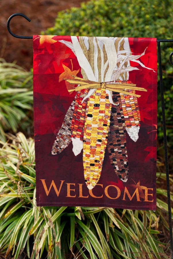 A Fall Themed Welcome Sign. Stock Image - Image of closeup, maze: 162134847