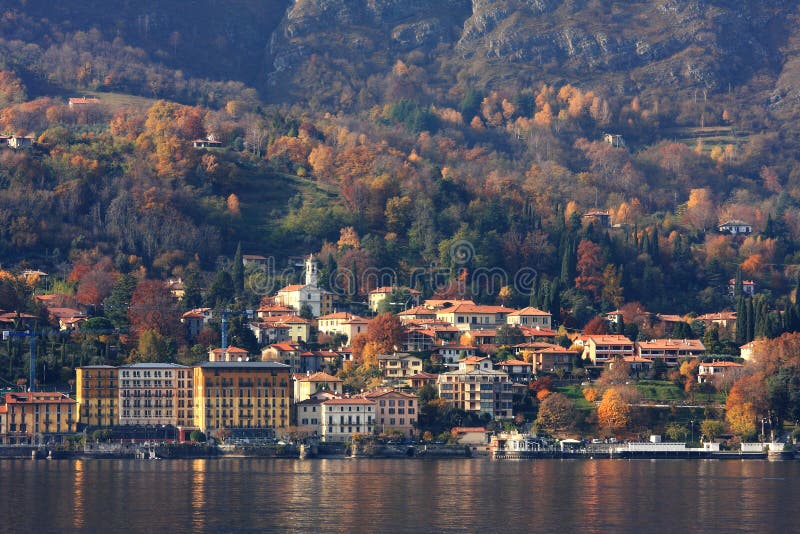 Fall Time on Lake Como in Italy. Stock Photo - Image of shore ...