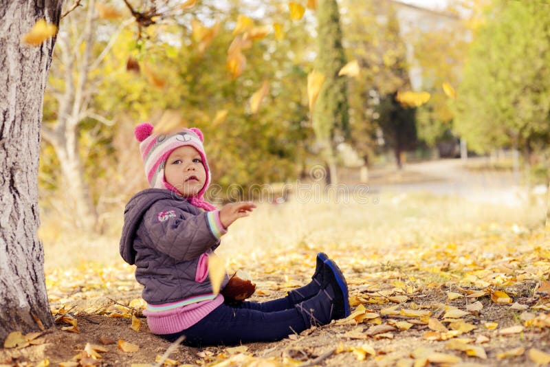Fall for toddler girl stock photo. Image of childhood - 27687392