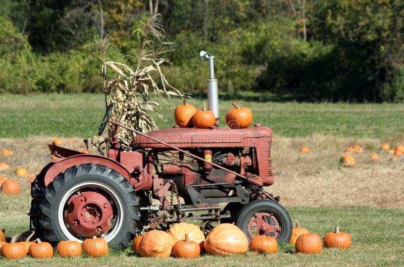 Fall Tractor stock photo. Image of color, bdingman, trees - 17268552