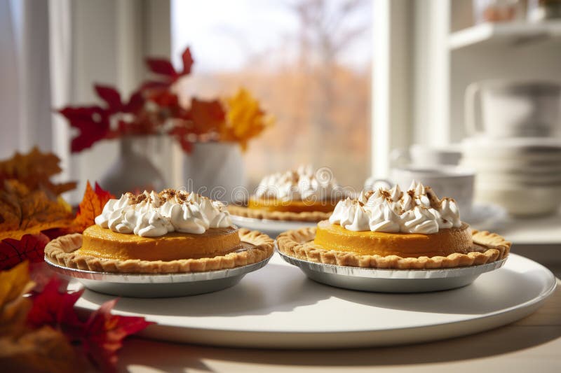 Fall Traditional Pies Pumpkin Pie for Home Thanksgiving Dinner. Stock ...