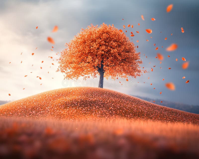 The Fall Tree Dropping Its Leaves Symbolizes the Cycle of Life and ...
