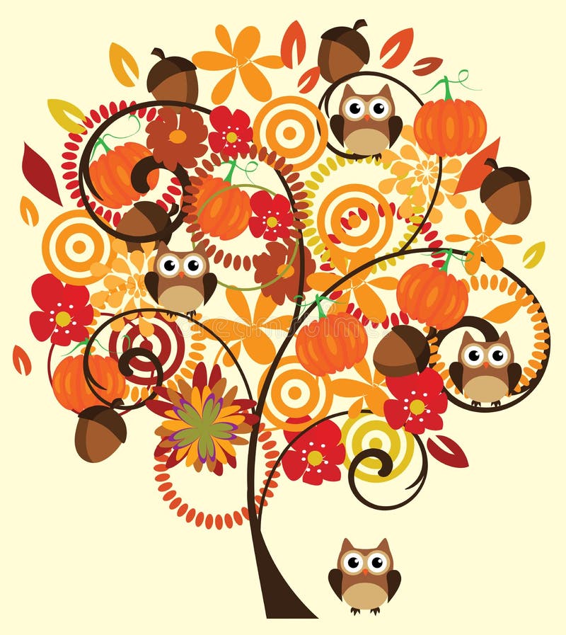 Fall Tree stock vector. Illustration of frame, objects - 60251909