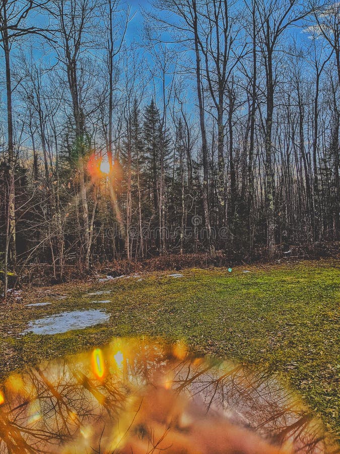 Fall Turning into Winter Day Sunset Stock Photo - Image of sunset, fall ...