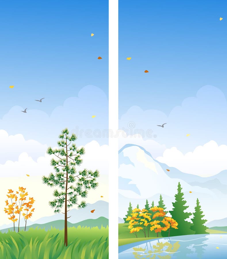 Fall vertical banners stock vector. Illustration of foliage - 43653704