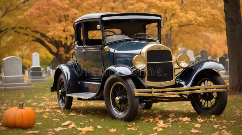 Model T in the Cemetery stock illustration. Illustration of wheel ...