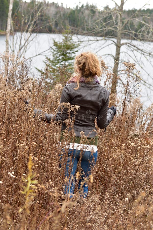 Fall Walk stock image. Image of casual, blond, autumn - 65090307