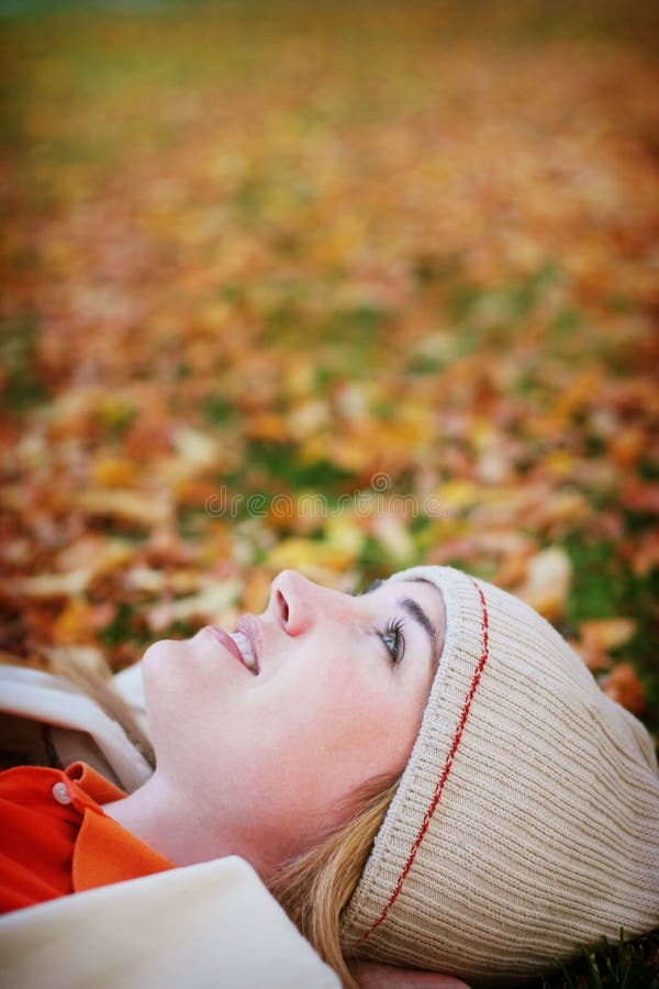 Fall woman stock photo. Image of posture, redheaded, opened - 295370