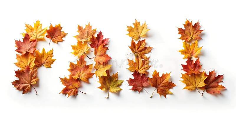 Fall Word Art Created from Autumn Leaves Stock Image - Image of ...