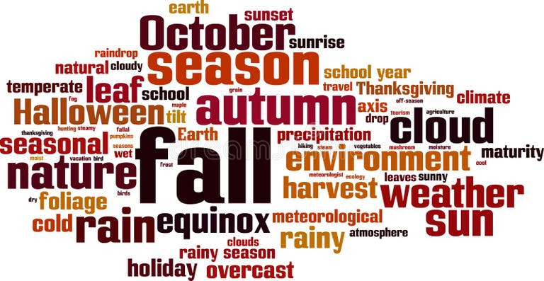 Fall word cloud stock vector. Illustration of autumnal - 175747718