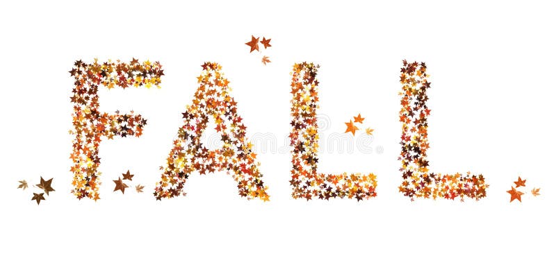 Fall Word, Text Written in Real Leaf Effect. Seasonal, Isolated on ...