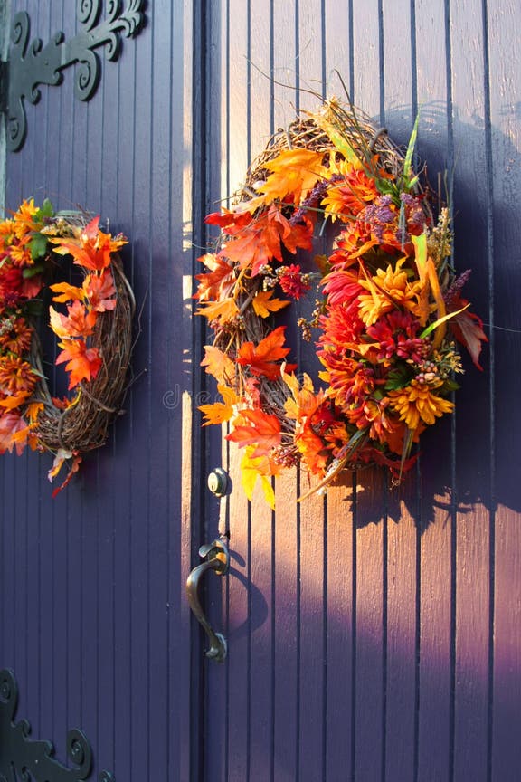 Beautiful Fall Door Wreaths Stock Photos - Free & Royalty-Free Stock ...