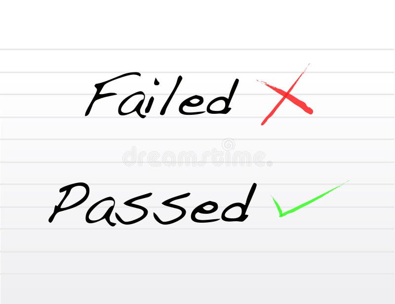Fallado y pasado escrito stock de ilustración. Ilustración de mejorado ...