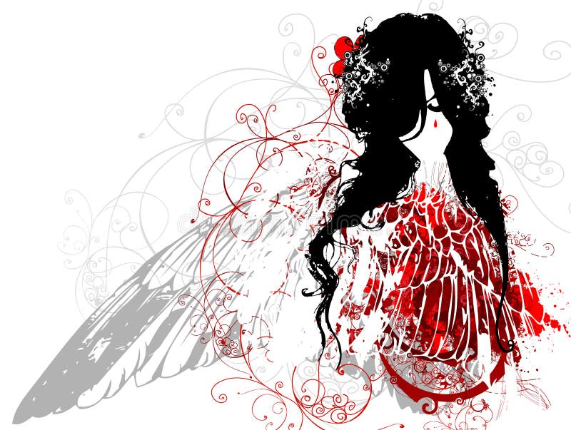 Fallan angel stock vector. Illustration of abstract, orient - 6267645