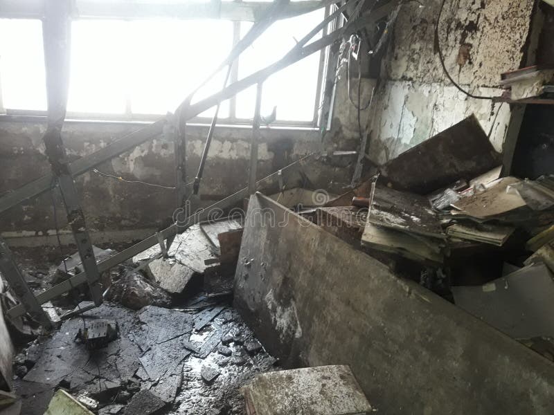 Fallceilling Collapes in Heavy Rain Damage Stock Image - Image of heavy ...