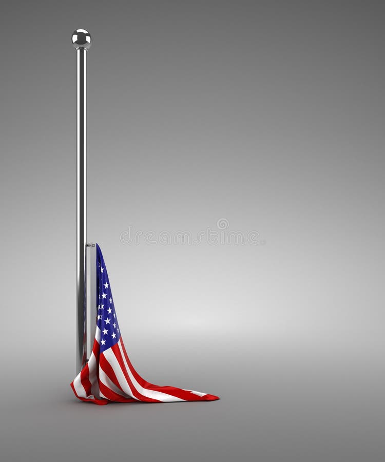 Fallen American flag stock illustration. Illustration of render - 148025488