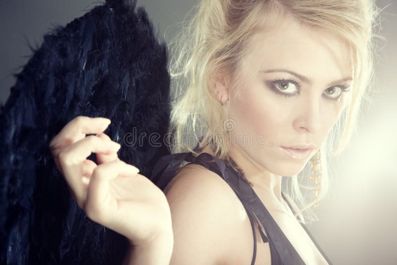 Fallen angel stock photo. Image of portrait, angel, darkness - 15970220
