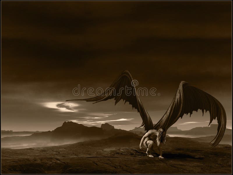 Fallen angel stock illustration. Illustration of drawn - 42198706