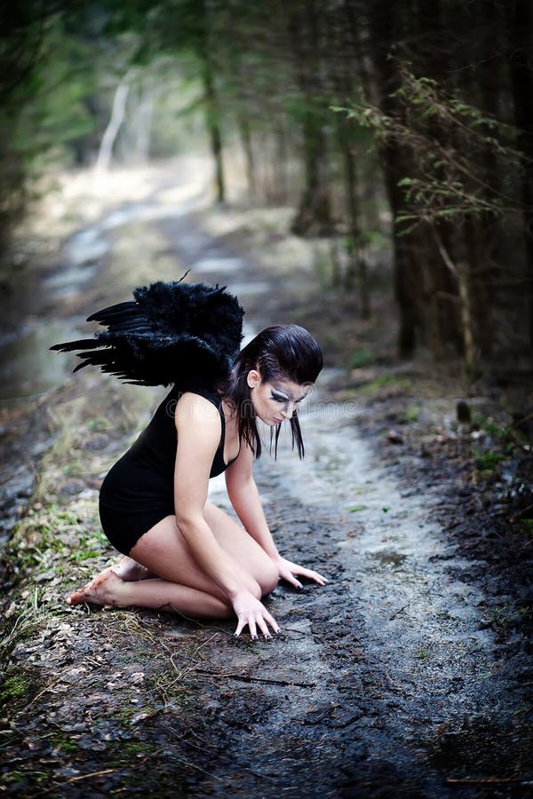 Fallen angel stock image. Image of black, beautiful, dirt - 30577869