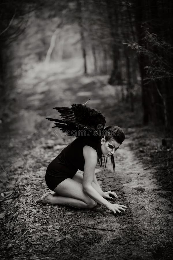 Fallen angel stock image. Image of fallen, makeup, attractive - 37672533