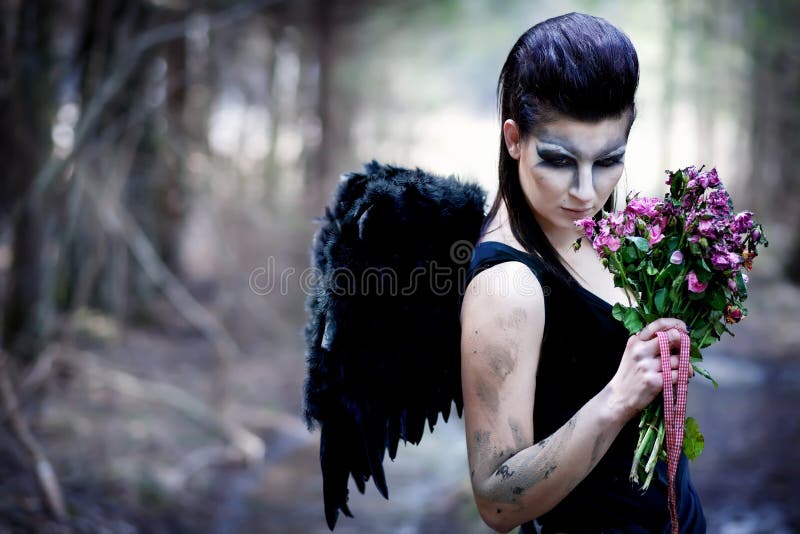 Fallen angel stock image. Image of caucasian, hair, mystical - 37672501