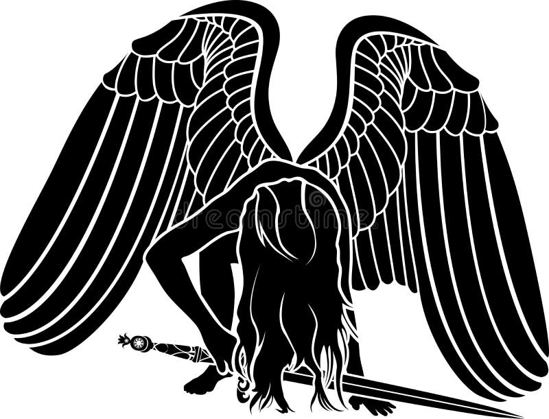 Fallen angel stock illustration. Illustration of drawn - 42198706