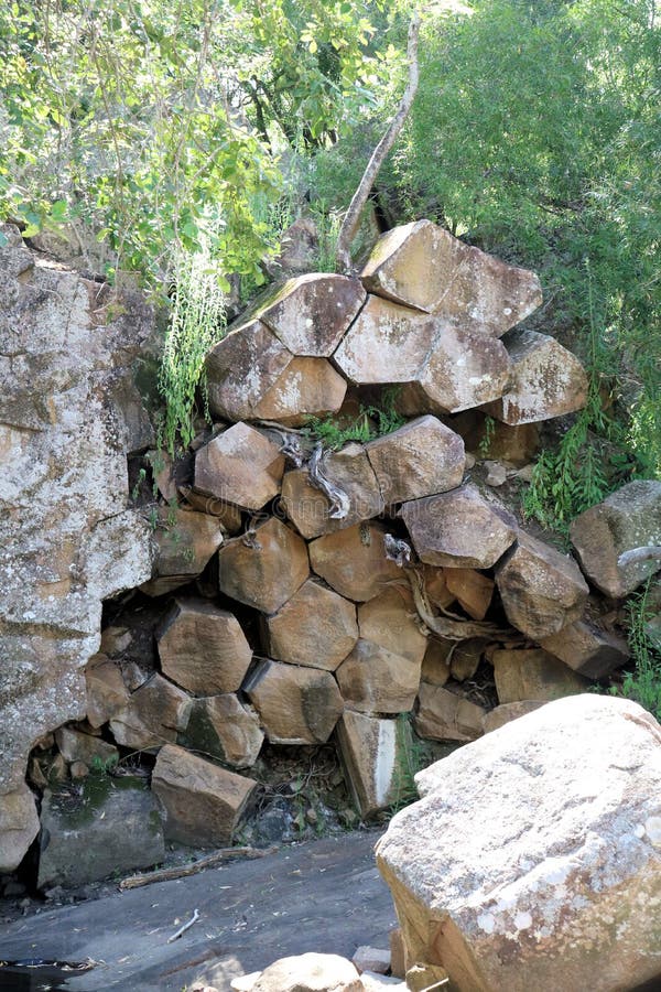 Fallen Basalt Showing Hexagonal Cross Section Shape Stock Image - Image ...