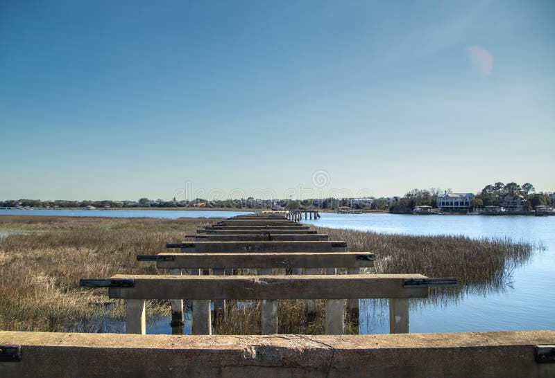A fallen bridge stock photo. Image of sunny, landscape - 310053740