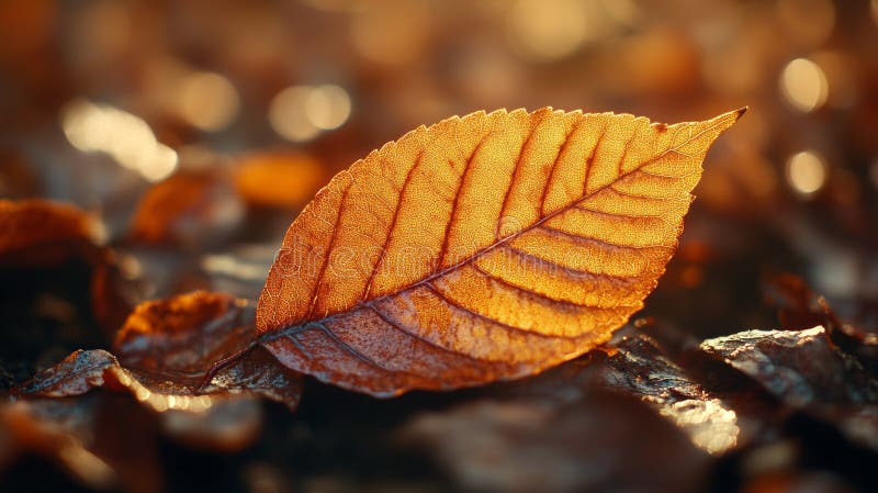 Fallen Brown Leaves Lay on the Ground Stock Illustration - Illustration ...