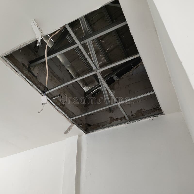 Fallen ceiling platform stock photo. Image of construction - 261887978